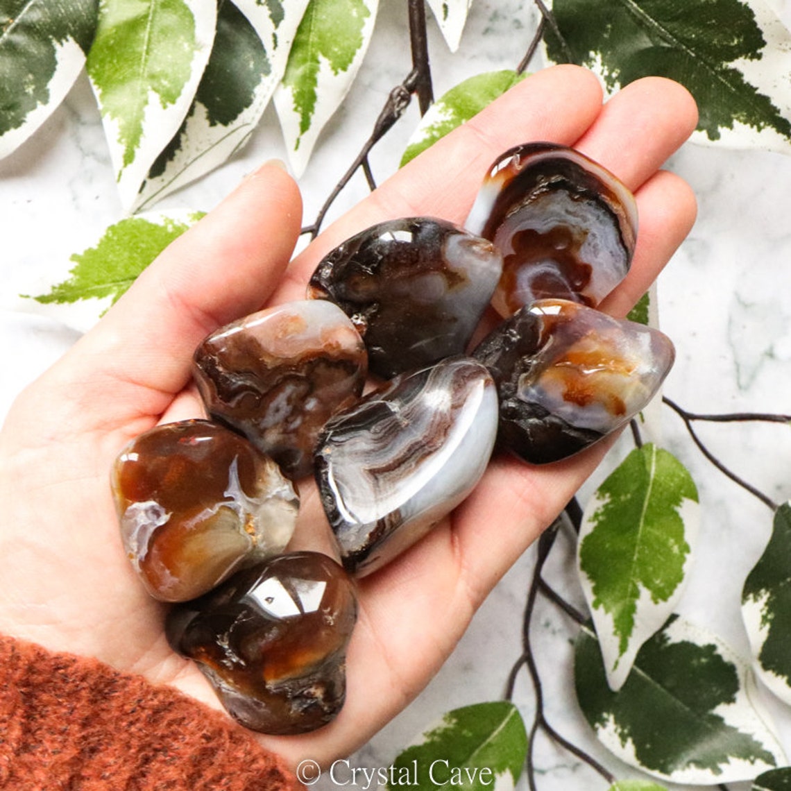 Fire Agate Crystal - Tumbled Stone - Polished Stone - Gemstone / for ...