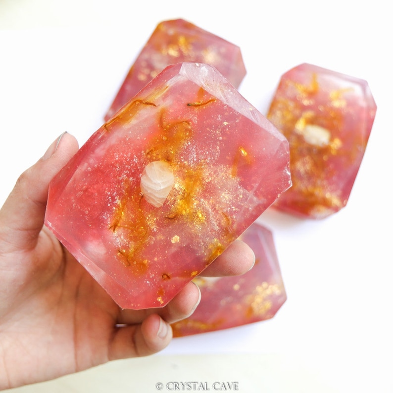 Moonstone Crystal Soap - Cancer Zodiac Soap / Lime Lemon Peppermint ...