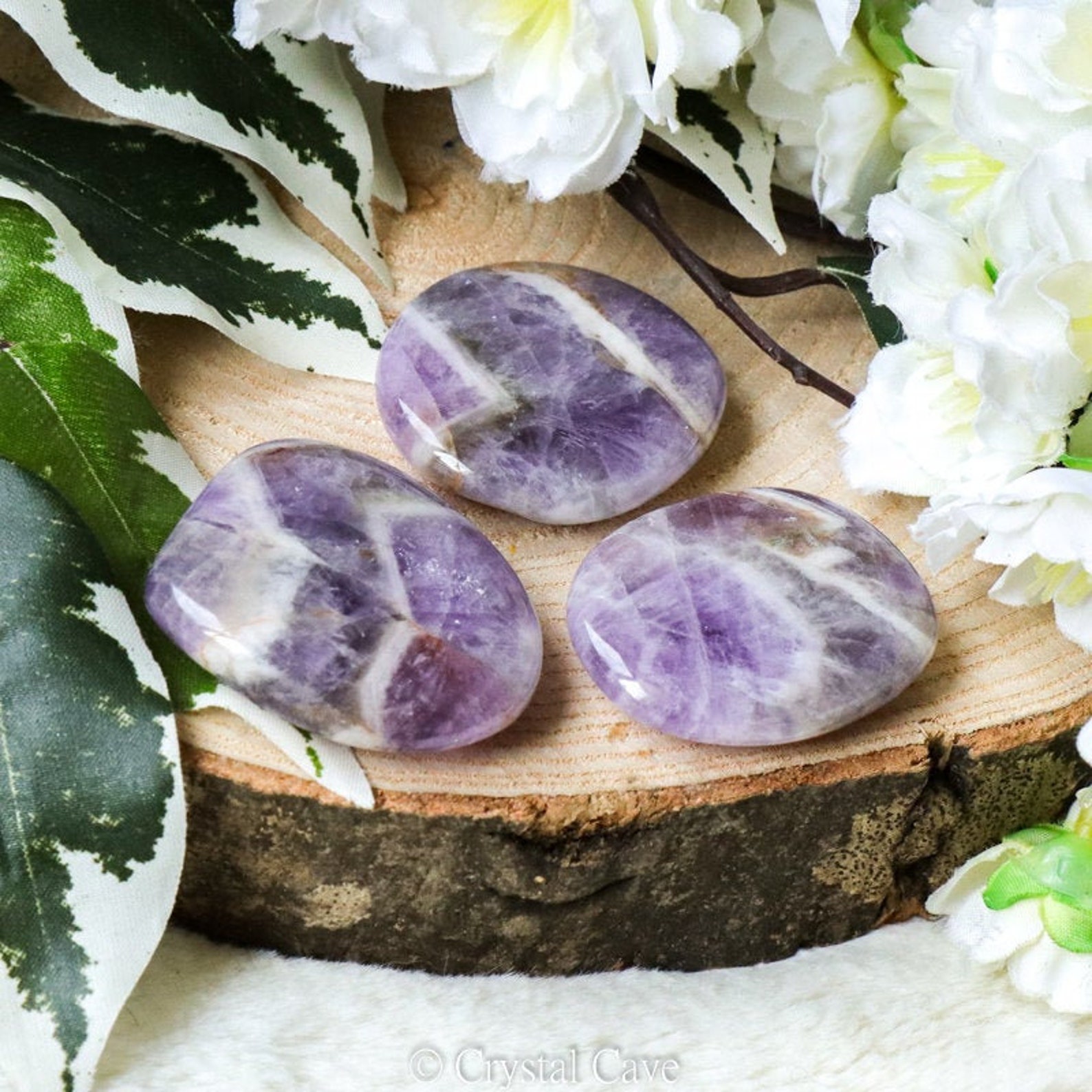 Amethyst Quartz Pocket Stone - Palm Stone / Flat Cuddle Stone ...