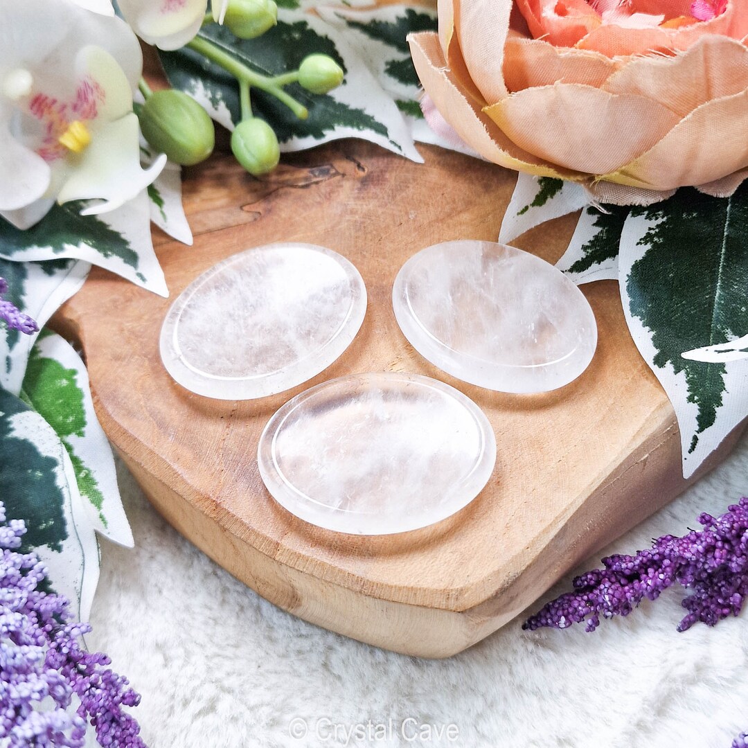 Azeztulite Worry Stone - Crystal Smooth Pebble Gemstone Fidgeting Thumb ...