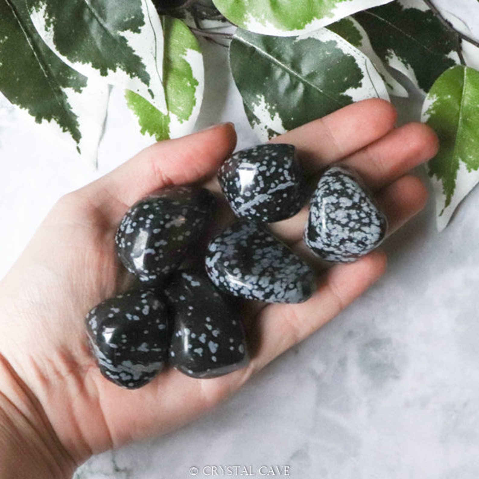 Snowflake Obsidian Crystal Tumbled Stone Polished Stone | Etsy