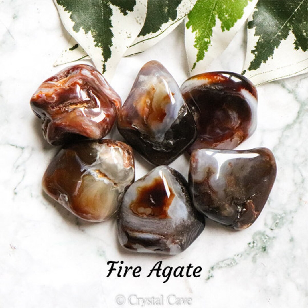Fire Agate Crystal - Tumbled Stone - Polished Stone - Gemstone / for ...