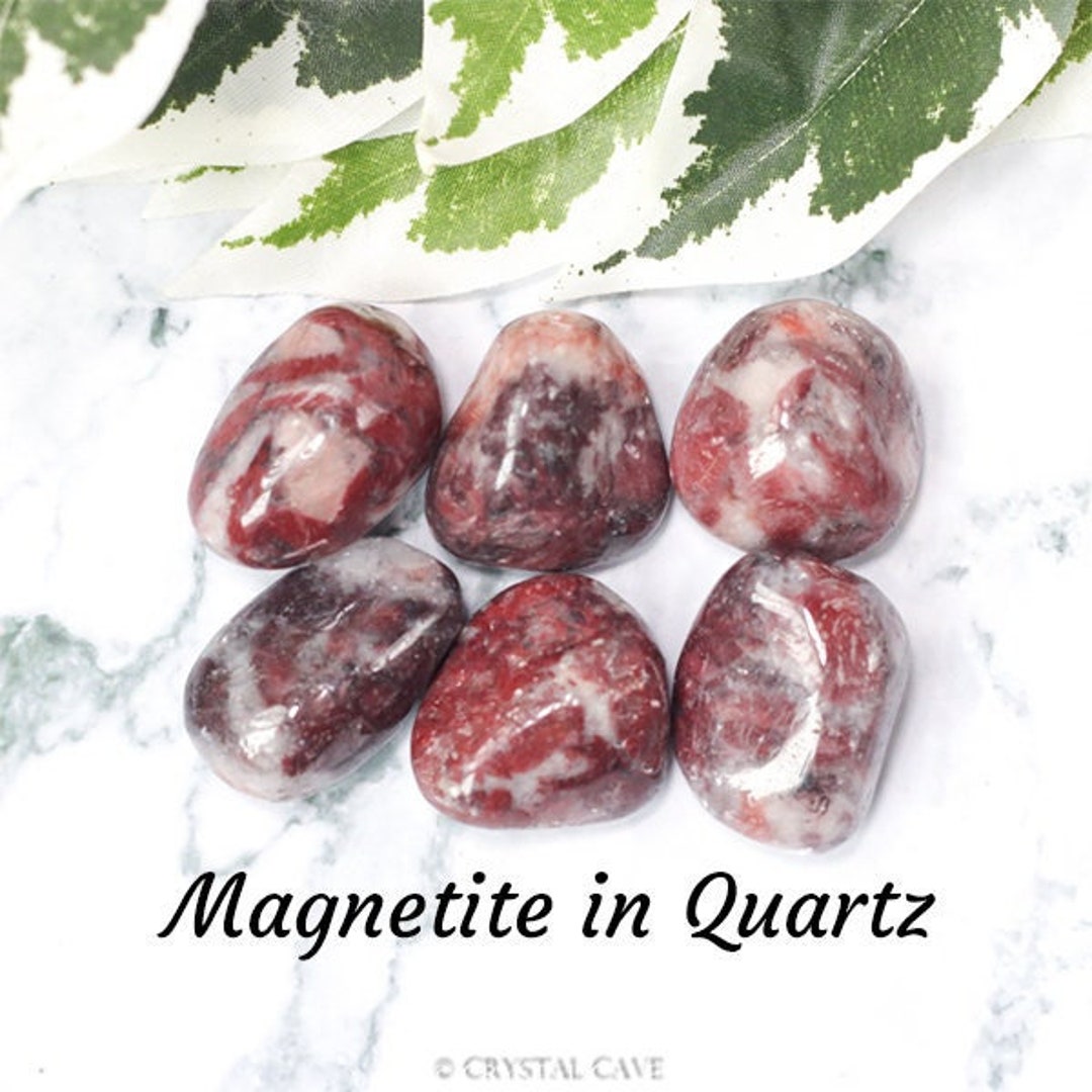Magnetite in Quartz Crystal - Tumbled Stone Polished Gemstone / for ...