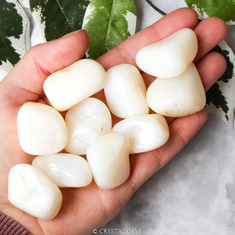 White Opal Crystal Tumbled Stone Polished Stone Gemstone - Etsy