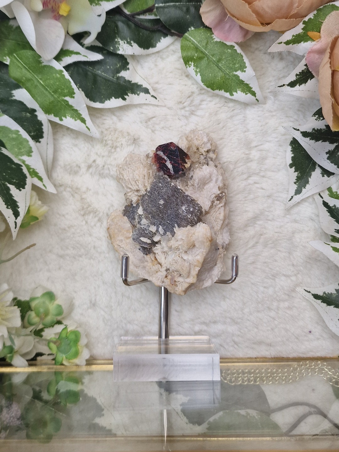 Garnet Barite Cluster / Display Standard Geode Gemstone Interior ...