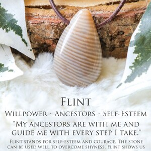 Banded Flint Firestone Polished Necklace Pendant - Drilled Stone ...