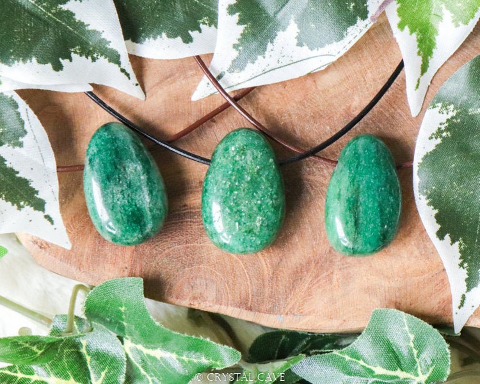 Fuchsite Necklace Pendant / Drilled Stone Polished Crystal Jewelry Oval ...