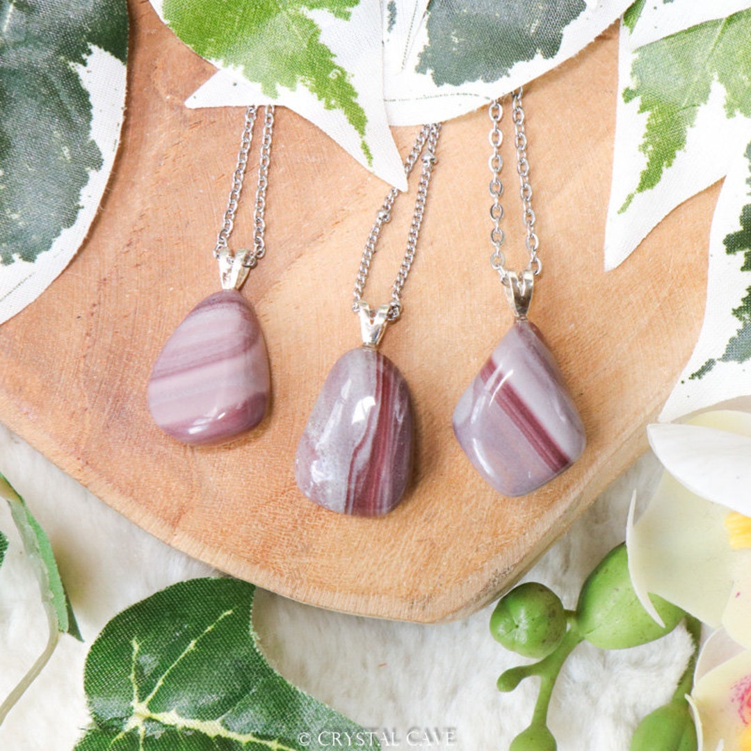 Purple Mookaite Pendant Necklace Sterling Silver - 925 Stamped Eye Ring ...