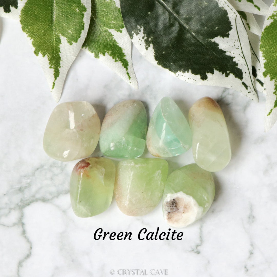 Green Calcite Crystal Tumbled Stone Polished Gemstone / Heart Energy ...