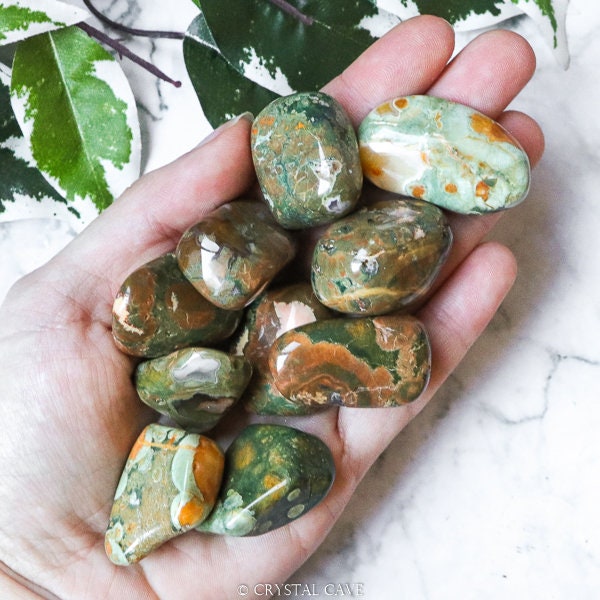 Rhyolite Crystal Tumbled Stone Polished Stone Rainforest - Etsy