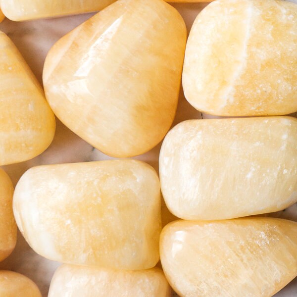 Yellow Calcite Crystal Tumbled Stone Polished Stone - Etsy