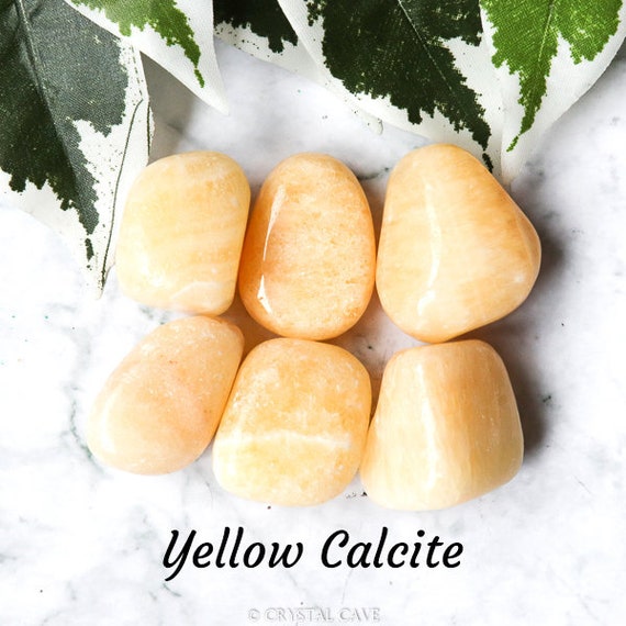 Yellow Calcite Crystal Tumbled Stone Polished Stone | Etsy
