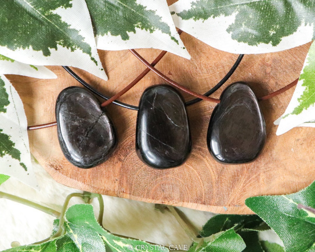 Hypersthene Polished Necklace Pendant - Drilled Stone Jewelery - Oval ...