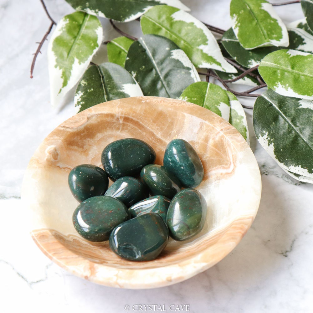 Heliotrope Bloodstone Crystal - Tumbled Stone - Polished Stone ...