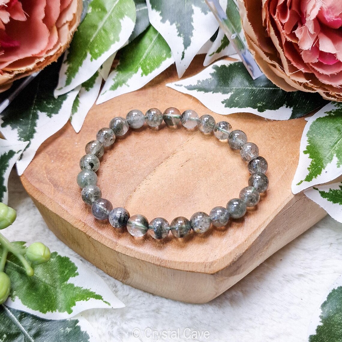 Chlorite in Quartz Bracelet / Round Beads 8mm High Grade Quality ...