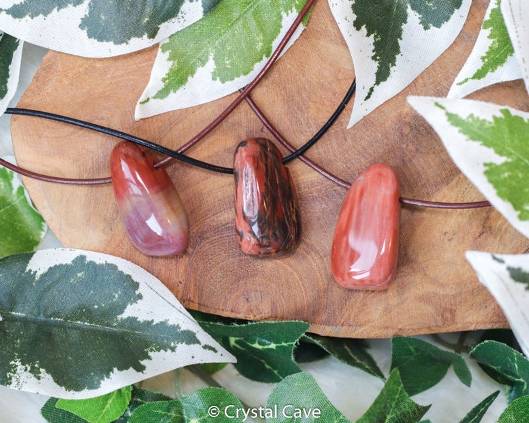 Petrified Wood Giant Sequoia Necklace Pendant Polished - Drilled Stone Jewelry Shape Bead Smooth ...