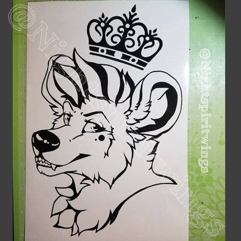 Yeen Queen Hyena Furry Vinyl Weatherproof Decal 5x8 - Etsy