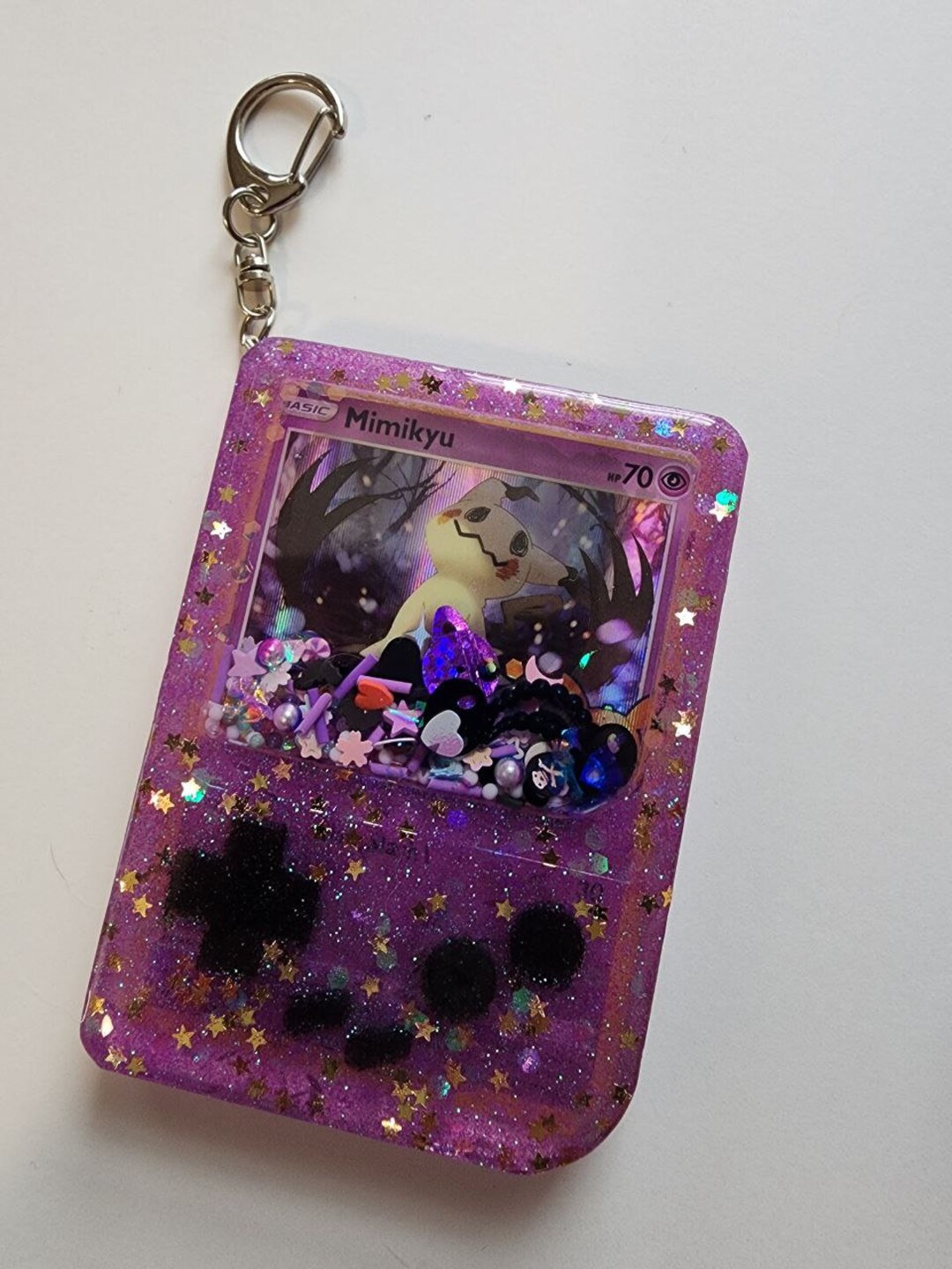 Pokemon Resin Shaker Charm Keychain Card Mimikyu - Etsy