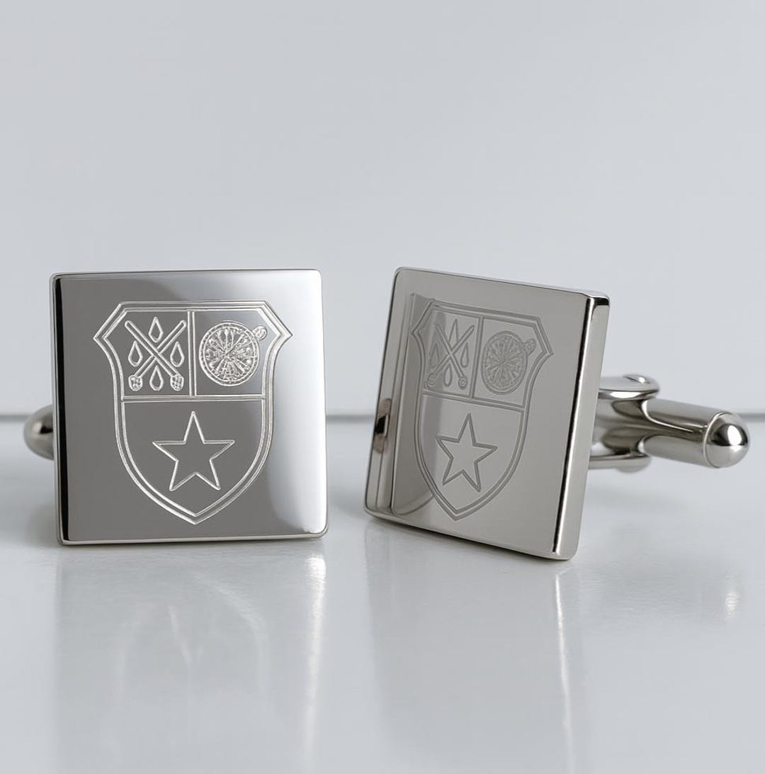 Custom Coat of Arms Cufflinks – Personalized Engraved Family Crest ...