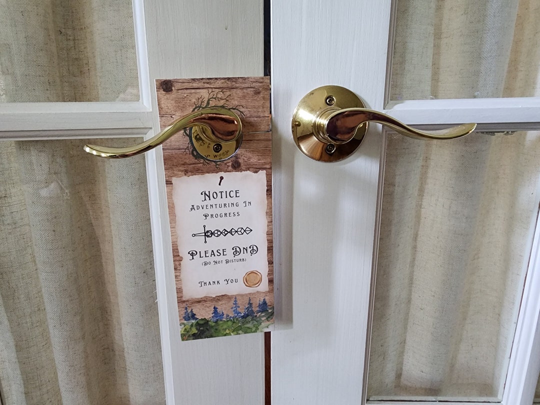 Please Dnd, Do Not Disturb, Door Hanger, Door Sign, Adventuring in ...