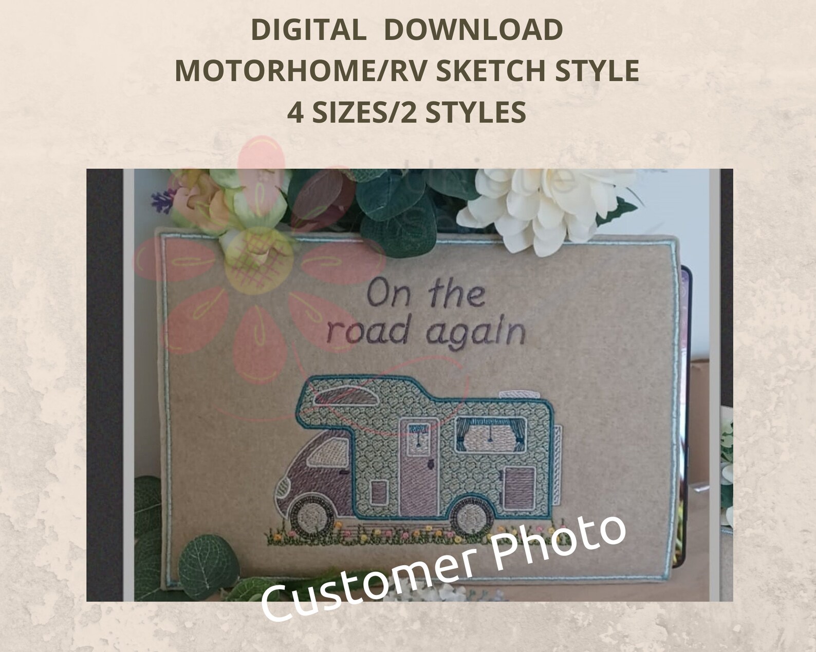 Motorhome RV Machine Sketch Embroidery Design Set, Embroidery Machine ...