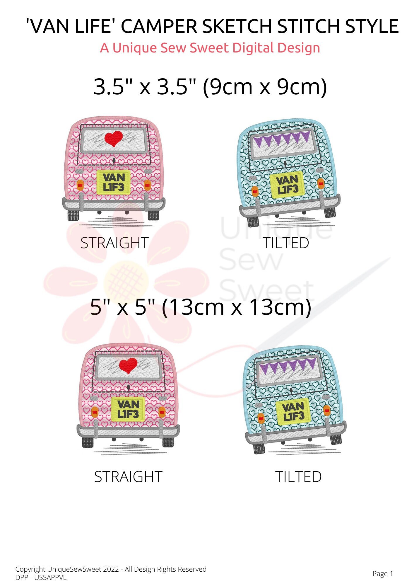 Sketch Camper Van Machine Embroidery Design Set Embroidery | Etsy