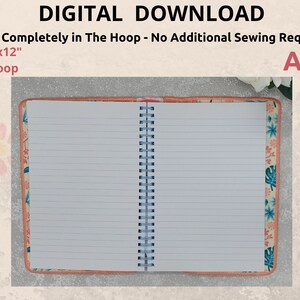 ITH Notebook Cover A5, Embroidery Machine Design, in the Hoop 8x12 ...