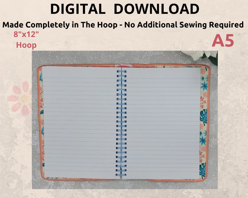 ITH Notebook Cover A5 Embroidery Machine Design in the Hoop | Etsy