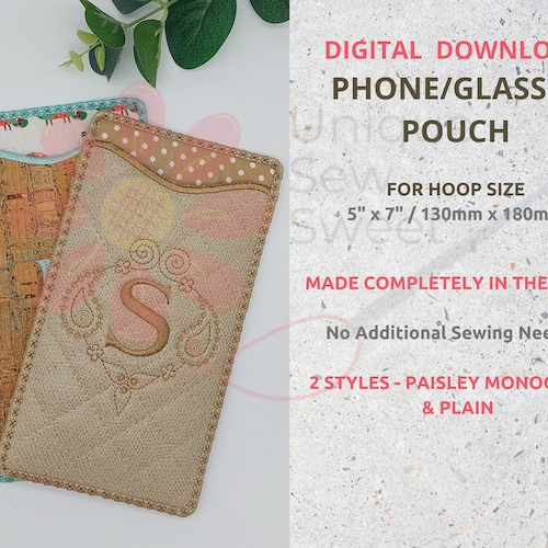 In the Hoop Phone Wallet Machine Embroidery Design File - Etsy