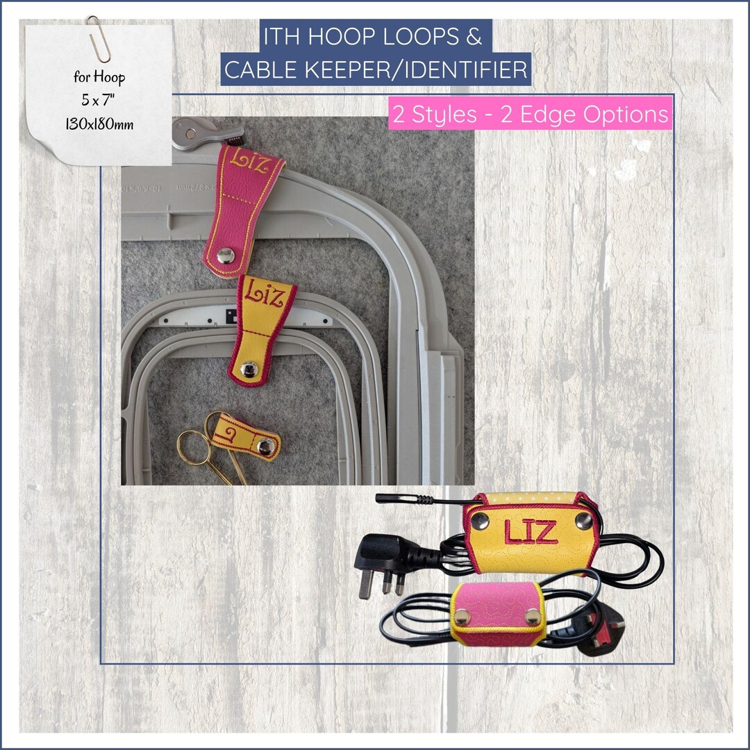 Hoop Tag Identity, Cable Keeper Tidy, ITH Designs File for Embroidery ...