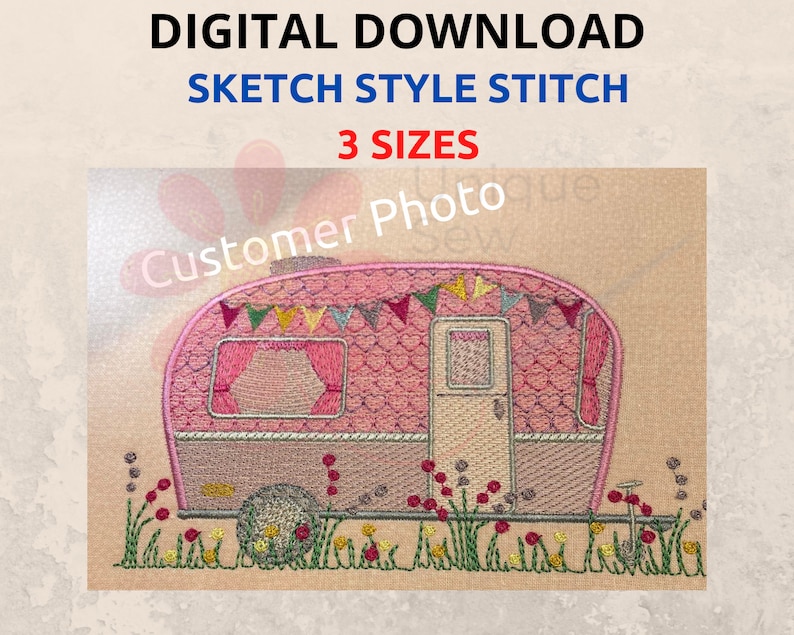 Sketch Caravan Machine Embroidery Design Set, Embroidery Machine ...