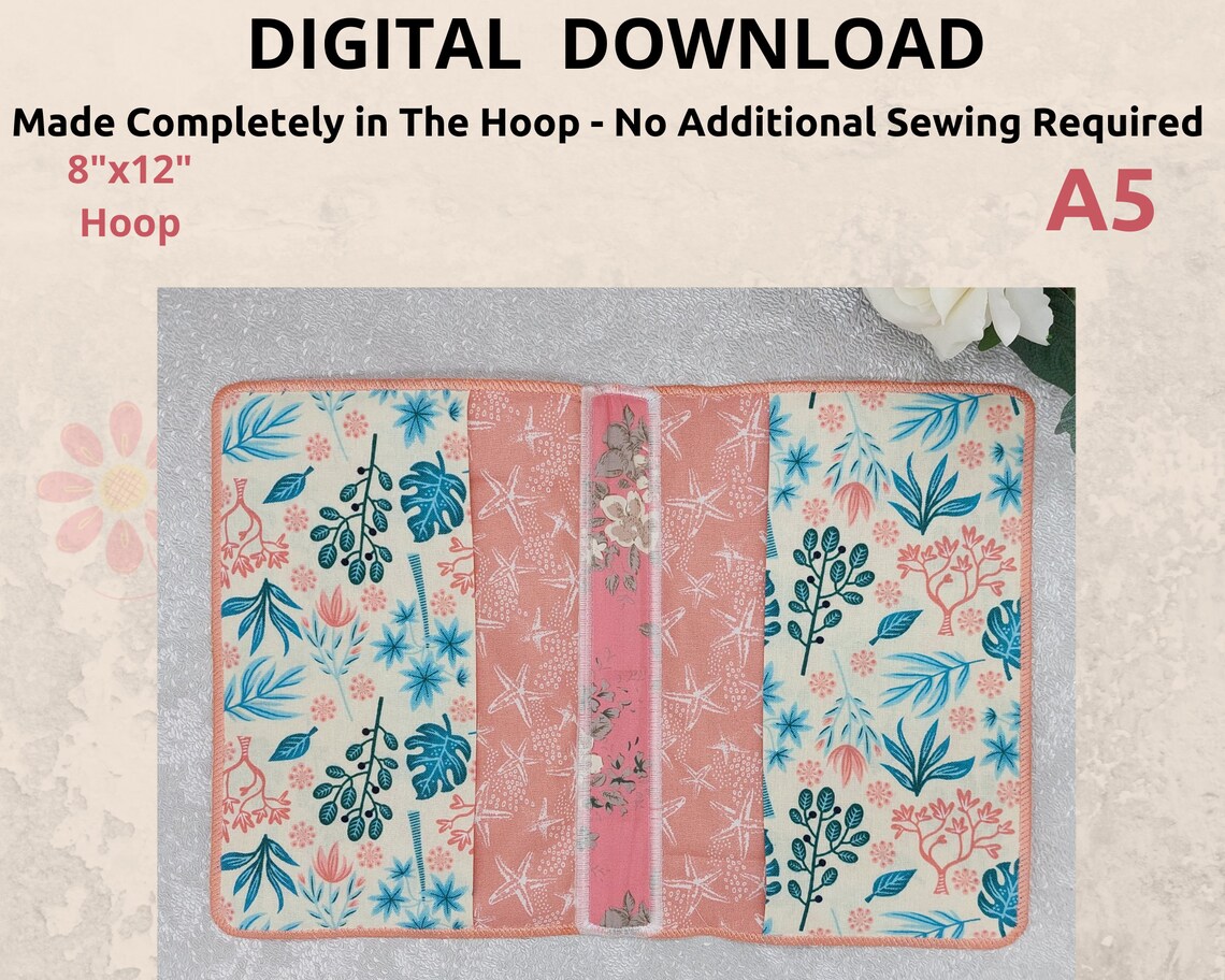 ITH Notebook Cover A5 Embroidery Machine Design in the Hoop | Etsy