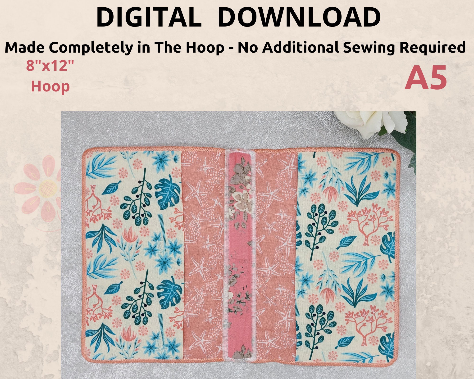 ITH Notebook Cover A5 Embroidery Machine Design in the Hoop - Etsy