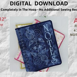 Notebook Cover A6 ITH Machine Embroidery Notebook Cover - Etsy