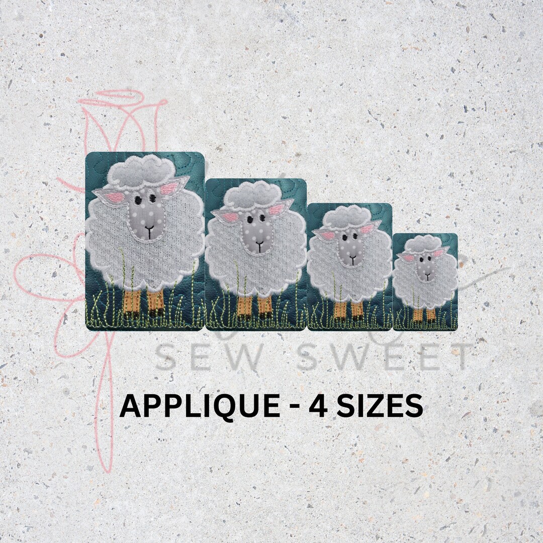Applique Ewe Sheep Machine Embroidery Design Set, Embroidery Machine ...