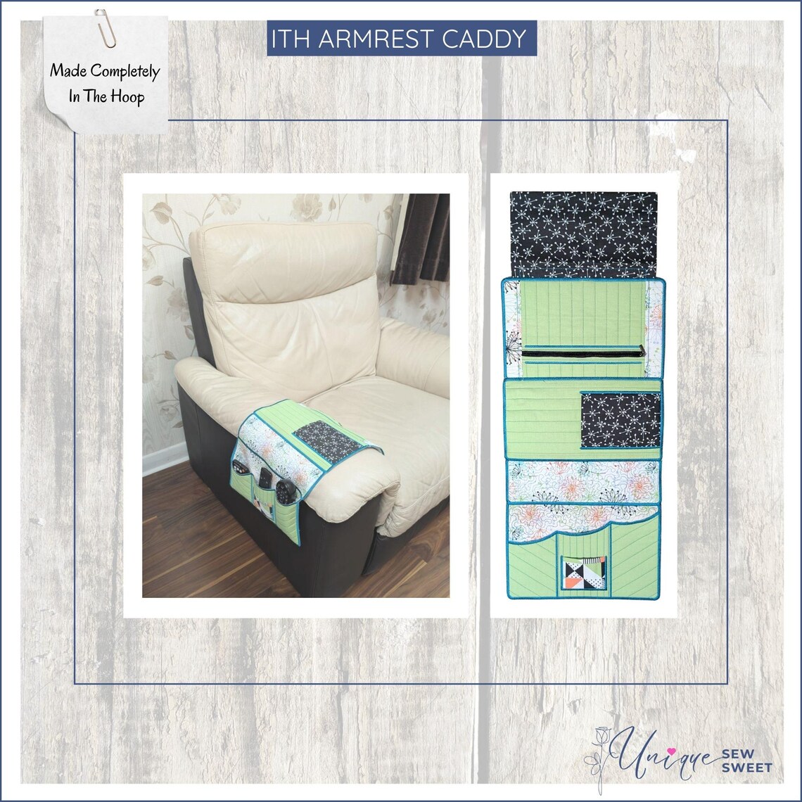 In the Hoop Armrest Caddy, ITH, Chair Tidy, Remote Holder, Machine ...