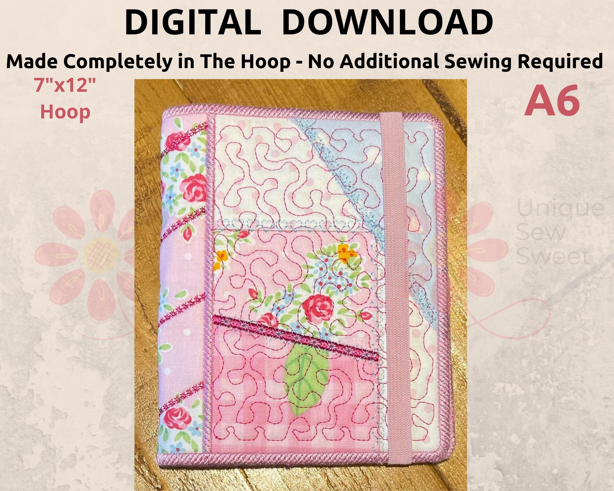 Notebook Cover A6 ITH Machine Embroidery Notebook Cover | Etsy