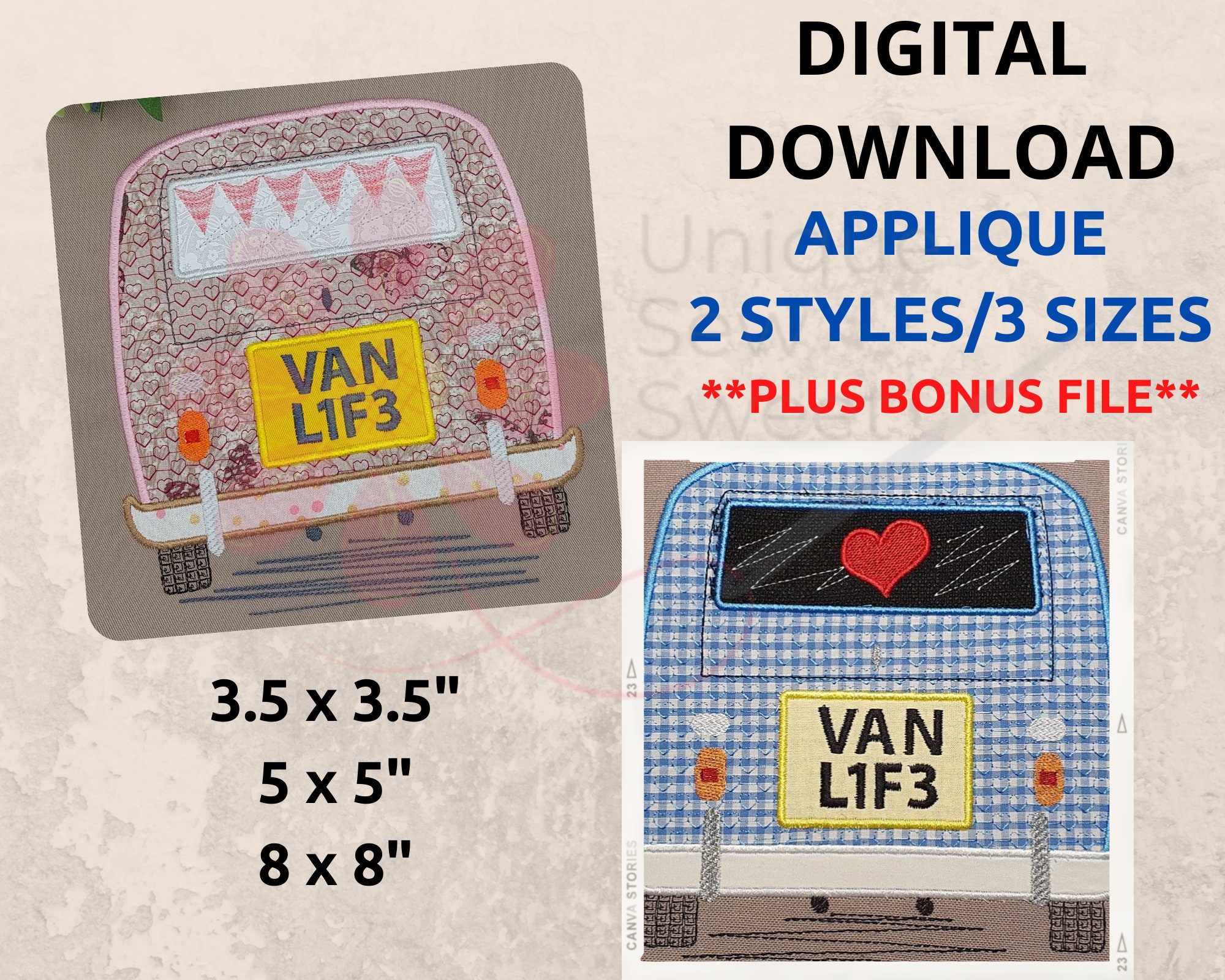 Applique Camper Van Machine Embroidery Campers Design Set - Etsy