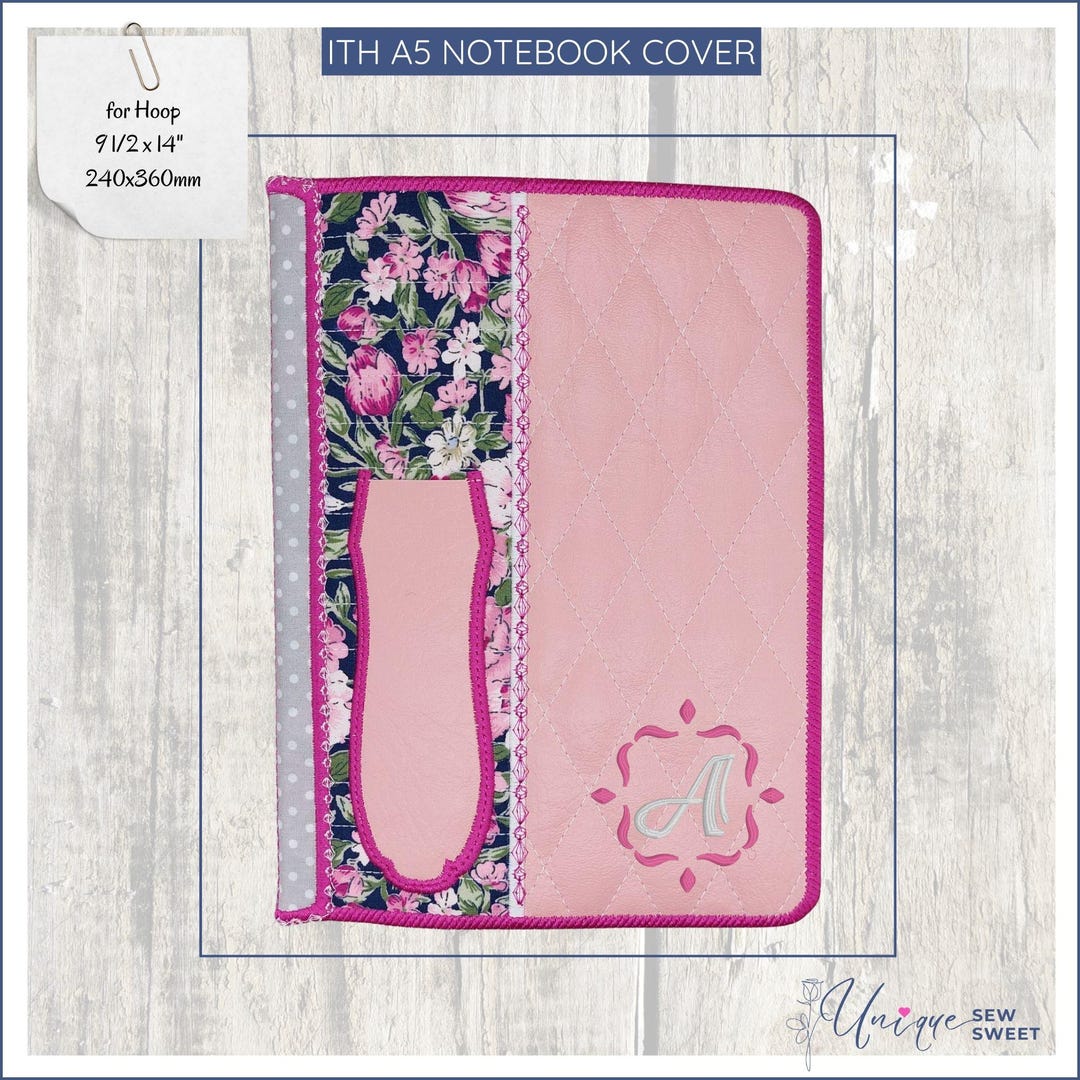 ITH A5 Notebook Cover, Monogram Machine Embroidery File, Gift ...