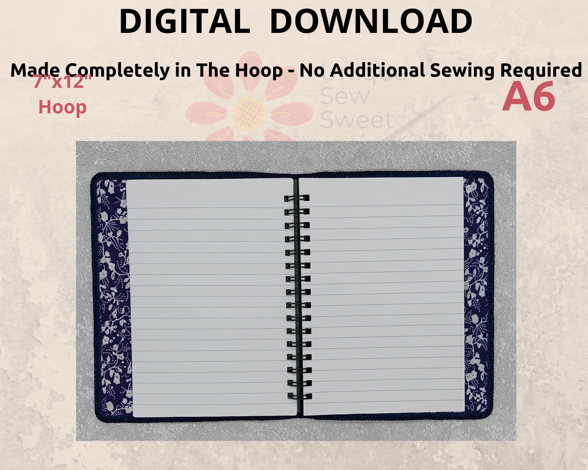 Notebook Cover A6 ITH Machine Embroidery Notebook Cover | Etsy