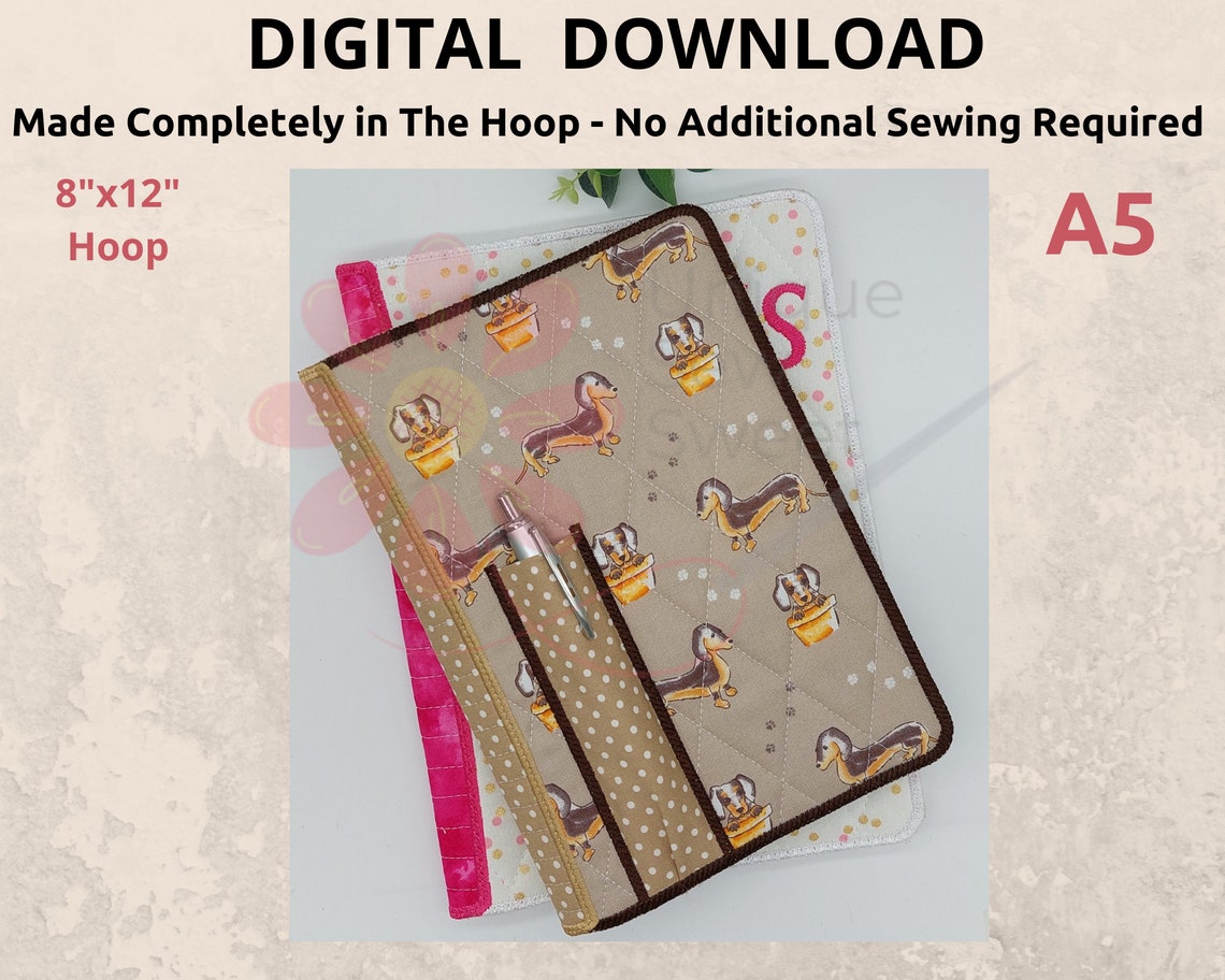 ITH A5 Notebook Cover Machine Embroidery File 8x12 - Etsy