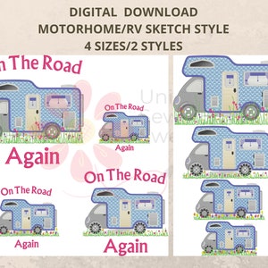 Motorhome RV Machine Sketch Embroidery Design Set, Embroidery Machine ...
