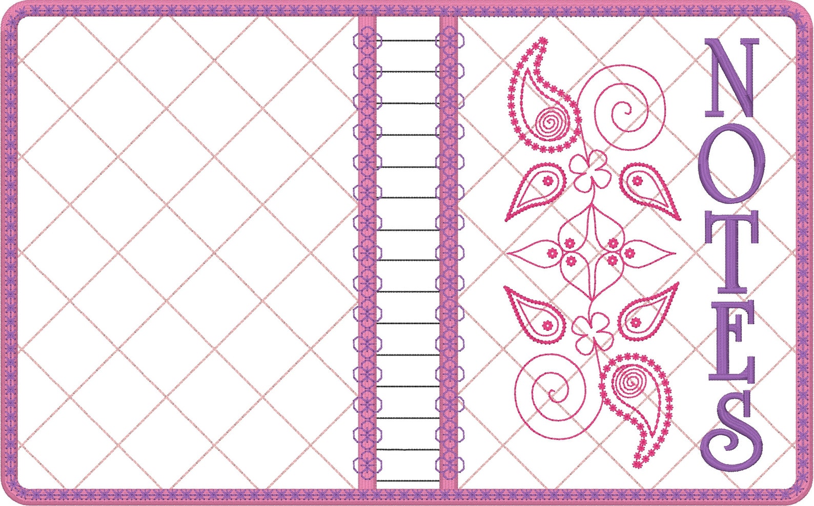 Notebook Cover A6 ITH, Machine Embroidery, Notebook Cover, Embroidery ...