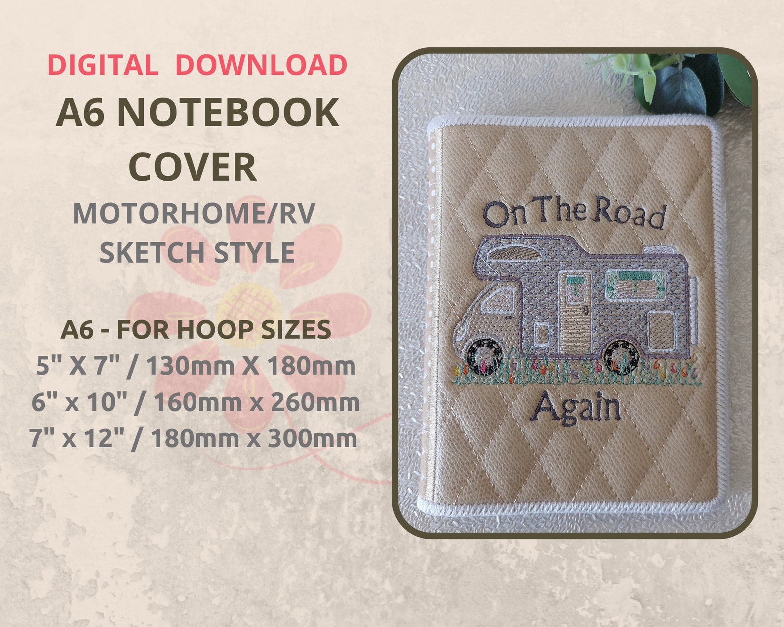 ITH A6 Mini 4x6 Notebook Cover Machine Embroidery Motorhome - Etsy