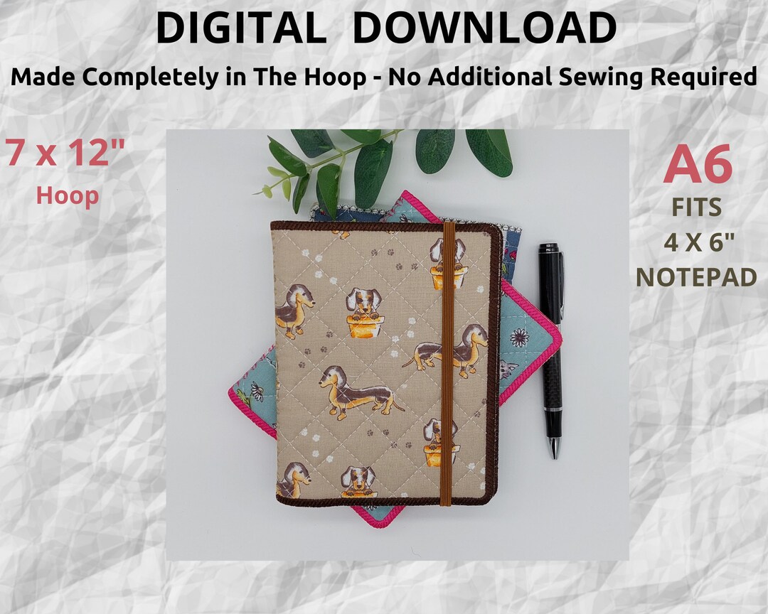 ITH Notebook Cover A6 Machine Embroidery Notebook Cover - Etsy