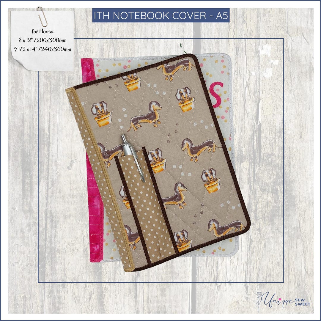 ITH A5 Notebook Cover, Machine Embroidery File, 8x12, Embroidery ...