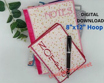 ITH A6 and A5 Set Notebook Cover Machine Embroidery File 9x14 | Etsy