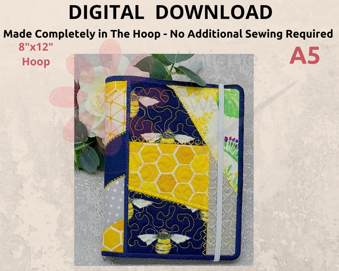 ITH Notebook Cover A5, Embroidery Machine Design, in the Hoop 8x12 ...