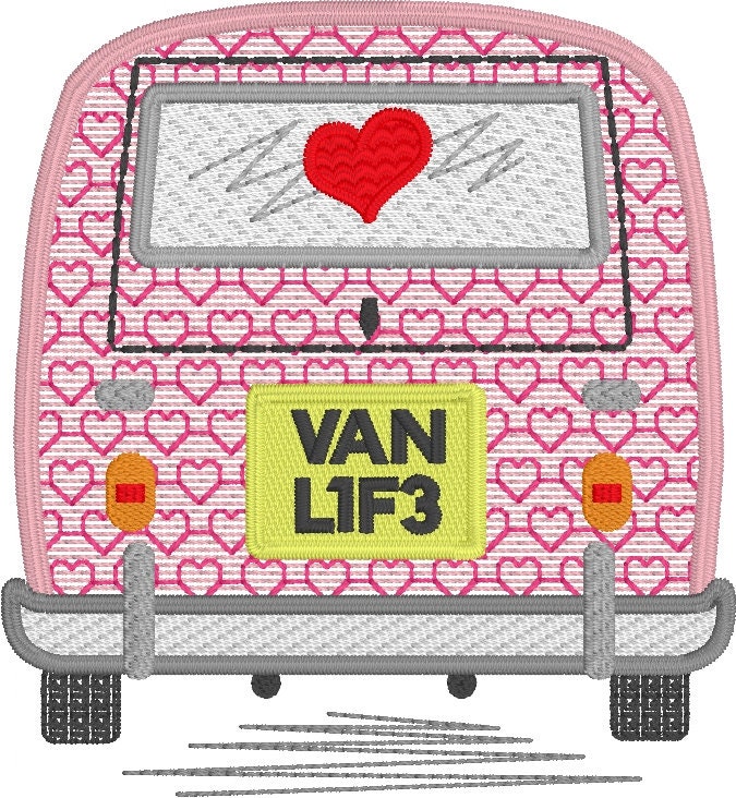 Sketch Camper Van Machine Embroidery Design Set Embroidery | Etsy