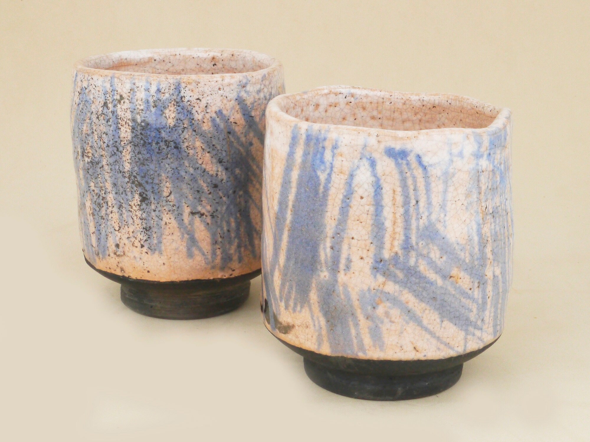 Yunomi Cups. Set of Two Raku Ceramic Teacups of Japanese - Etsy